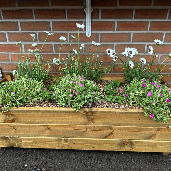 Wooden Garden Vegetable Tub Planter Trough Planter Rustic Pot Bed Box ...