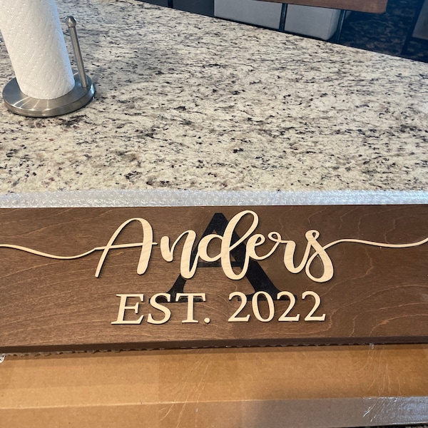 Monogram Sign: Last Name Wall Decor - Personalized Wedding Gift - Etsy