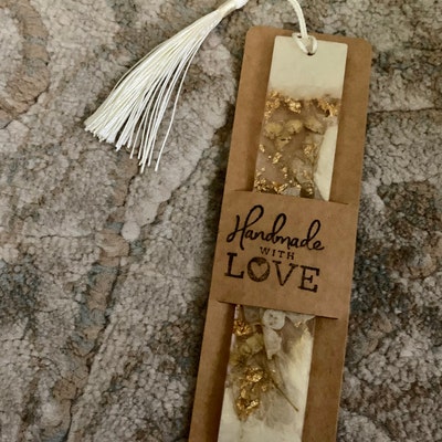 Gold Foil Floral Handmade Resin Bookmarks Botanical Vibes Flower Rose ...