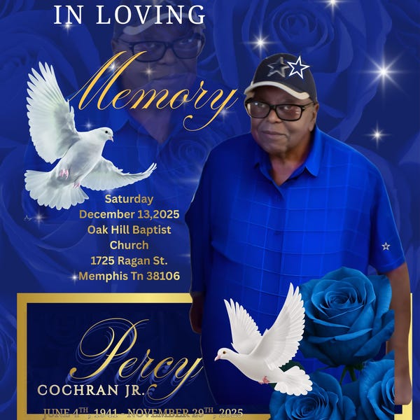 08 Pages Blue Funeral Program Template, Bi-fold Funeral Program ...