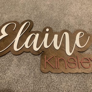 Personalized 3D Nursery Baby Name Sign Custom Wood Name Plaque ...