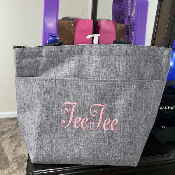Personalized Insulated Lunch Tote, Monogrammed Lunch Cooler Bag Tote ...