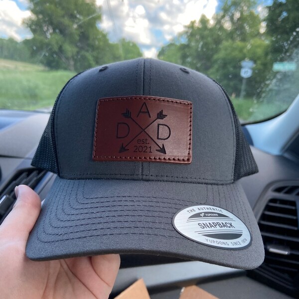 Custom DAD Leather Patch Hat | Fathers Day Hat - Etsy