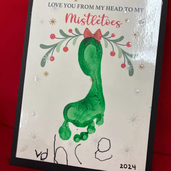 Mistletoe Footprint Art, Mistletoes Baby, Christmas Footprint Craft ...