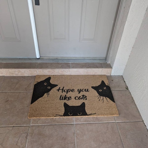 Hope You Like Cats Doormat Cat Door Mat Cat Welcome Mat Cat Gift Funny ...