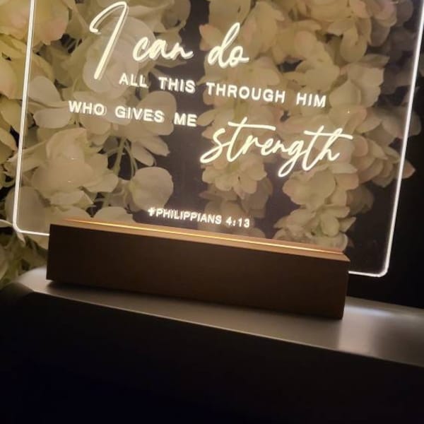 Personalized Bible Verse LED Light, Custom Favorite Bible Verse Gift ...