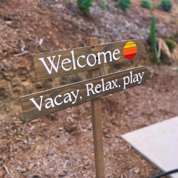 Personalized Directional Sign Post, Wood Wayfinding Arrows Boards ...