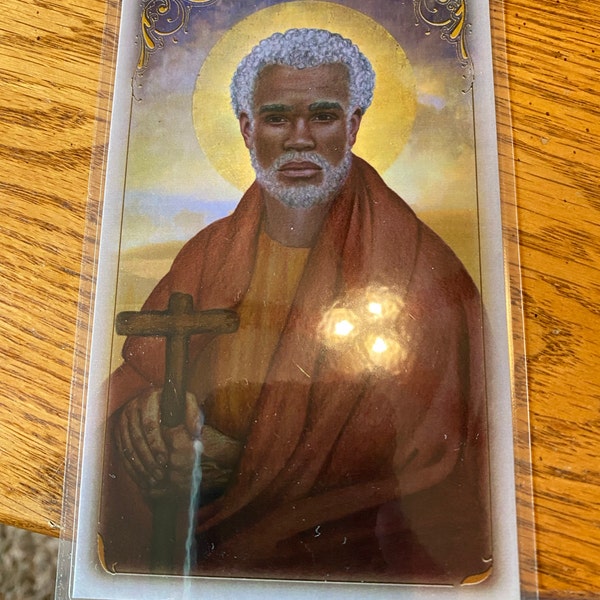 St. Moses the Black, (the Ethiopian) Holy Card, Catholic Prayer Card - Etsy