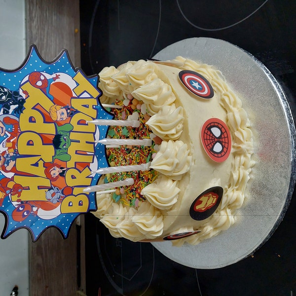 Superheroes Theme Set, Avenger Balloons, Cake Topper, Superhero Happy ...