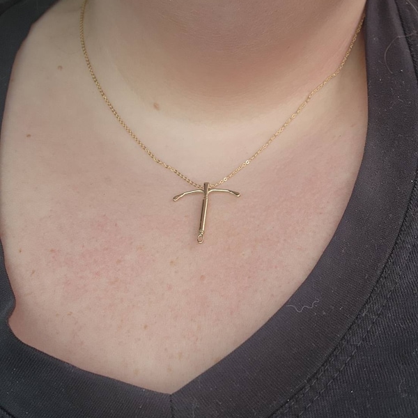 Handcrafted IUD Pendant Necklace With Gold and Silver Metal Variations ...