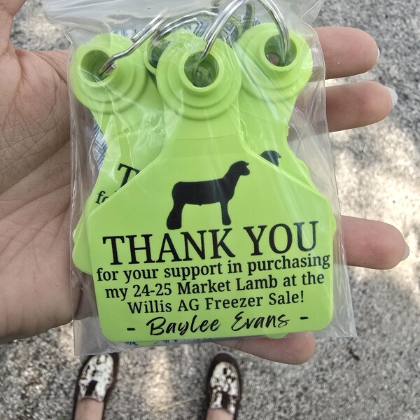 Custom Ear Tag Keychain-thank You County Fair-stockman Eartags-market ...