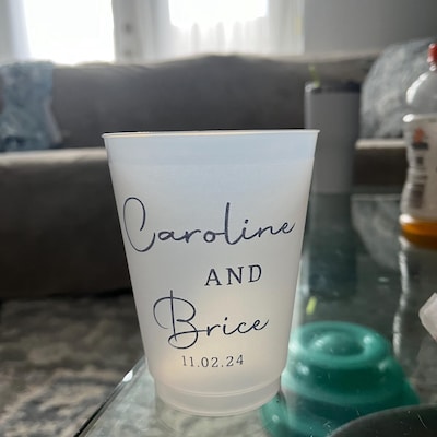 Custom Wedding Cups, Reception Bar Frosted Cups, Personalized ...