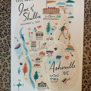 Custom Wedding Map Wedding Invitation Insert Save the Date | Etsy