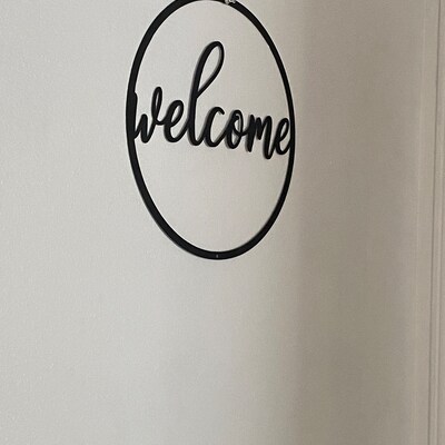 Round Welcome Metal Sign, Welcome Sign, Outdoor Welcome Sign, Metal ...
