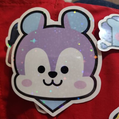 BTS BT21 Minini Mang Unmasked Without Mask Holographic Stickers - Etsy UK