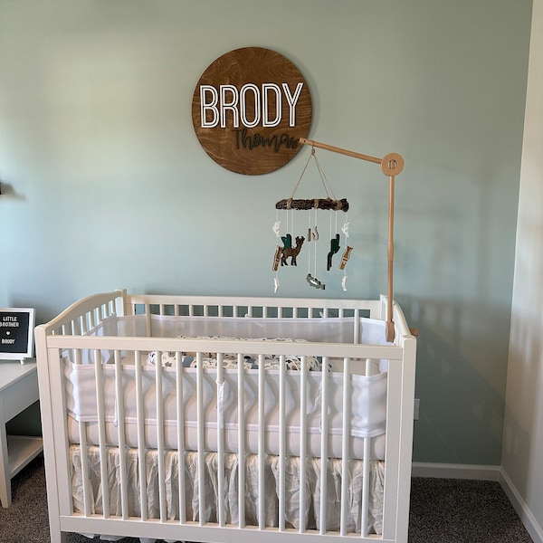 Firefighter Crib Mobile Fireman Nursery Decor Fire Trucks, Wooden Crib ...