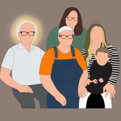 Memorial Custom Line Drawing, Digital Portrait, Family Loss, Family ...