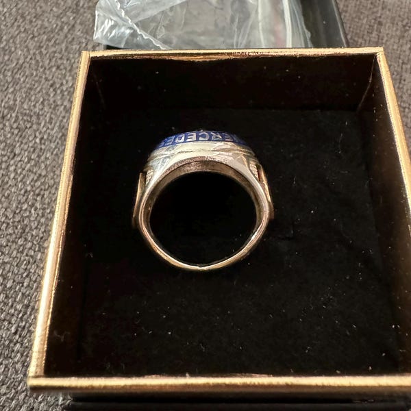 Mercedes Logo Luxury Silver Men's Ring, Passion for Speed, Car Lover ...