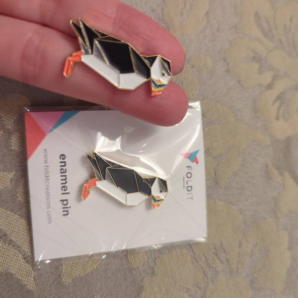 Puffin Enamel Pin,enamel Pin,origami Jewelry,puffin Pin,puffin Jewelry ...