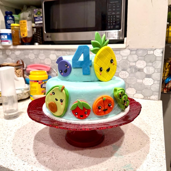 Fruit and Vegetables Cake Topper, Fruit Cake Decor, Fruit and Vegetable ...