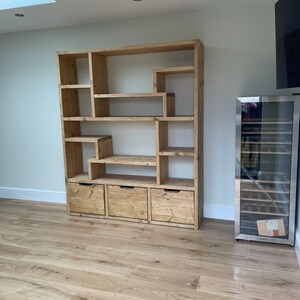 Solid Wood Bookcase Shelving Unit Boxes - Etsy UK