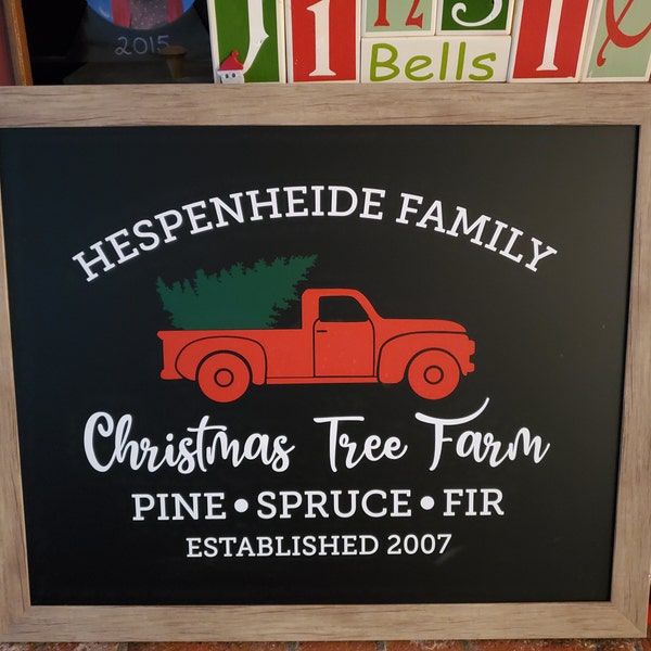 Christmas Tree Sign | Personalized Family Christmas Trees | Pine Spruce ...