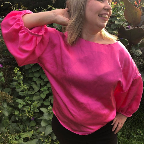 Balloon Sleeve Blouse PDF Sewing Pattern, 6 Sizes (XS-XXL) With ...