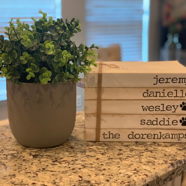 Stamped Books, Books With Names, Decorative Books, Farmhouse Books ...