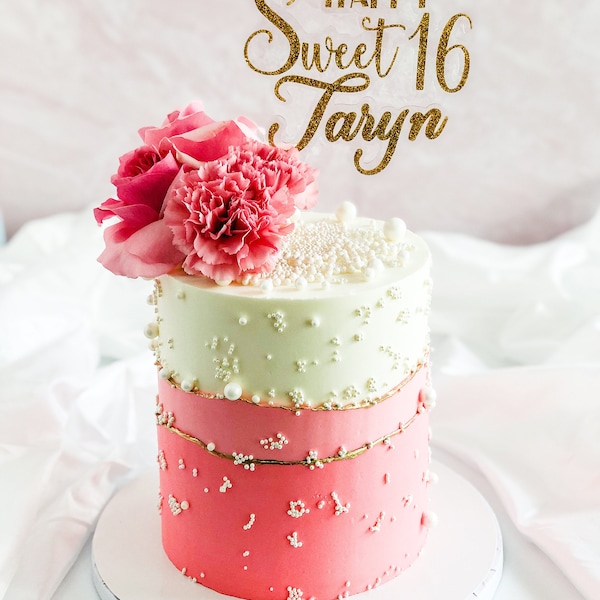 Acrylic Cake Topper| Birthday Cake Topper| Layered Cake Topper| Custom ...