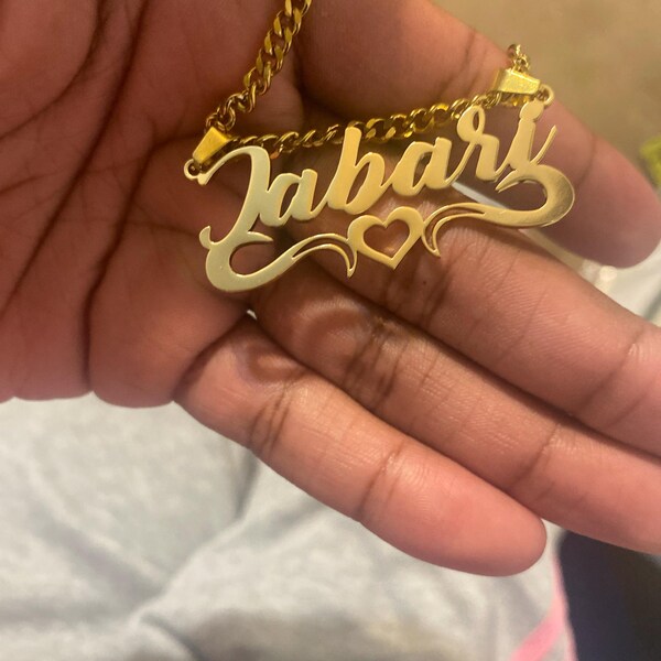 14K Gold Filled Name Name Necklace, Custom Name Necklace, Cuban Name ...