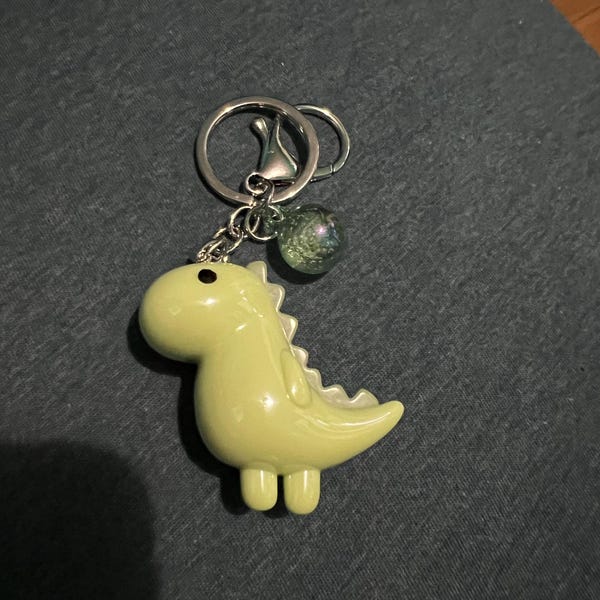 Chibi Iridescent Dinosaur Keychain - Etsy