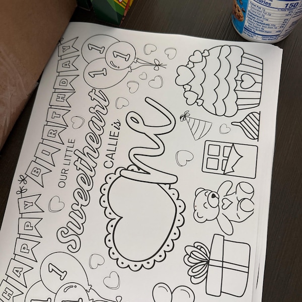 Wedding Reception Coloring Pages-personalized Mini Coloring Set-kids ...