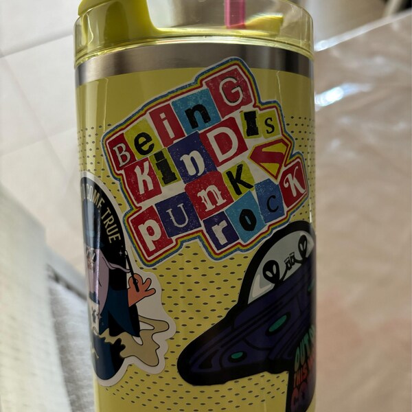 Being Kind is Punk Rock Vinyl Decal Sticker: Superhero Water Bottle ...