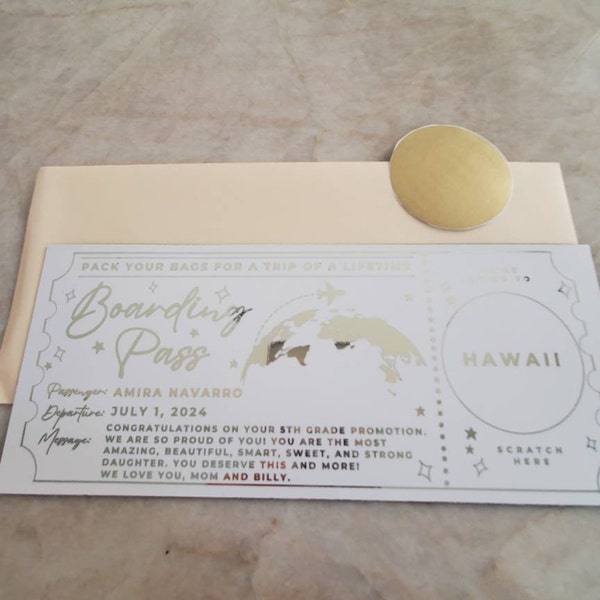 Personalized Gold Foil Concert Ticket With Magnet, Custom Scratch Gift ...