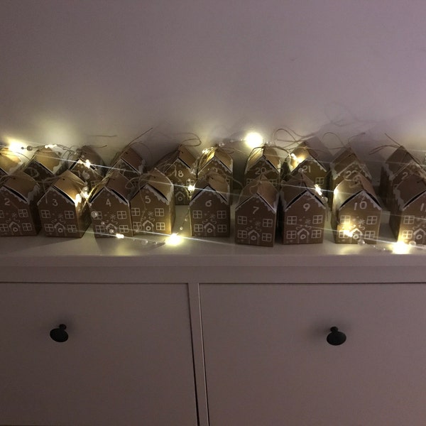 Gingerbread House Advent Calendar Boxes, Countdown to Christmas Advent ...