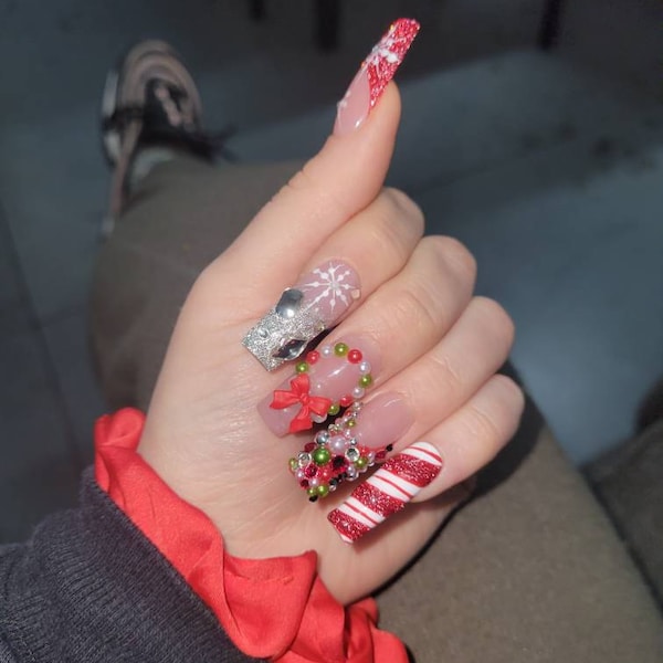 Junk Nails / Pink Junk Nails / Duck Nails / Junk Duck Nails / Press on ...