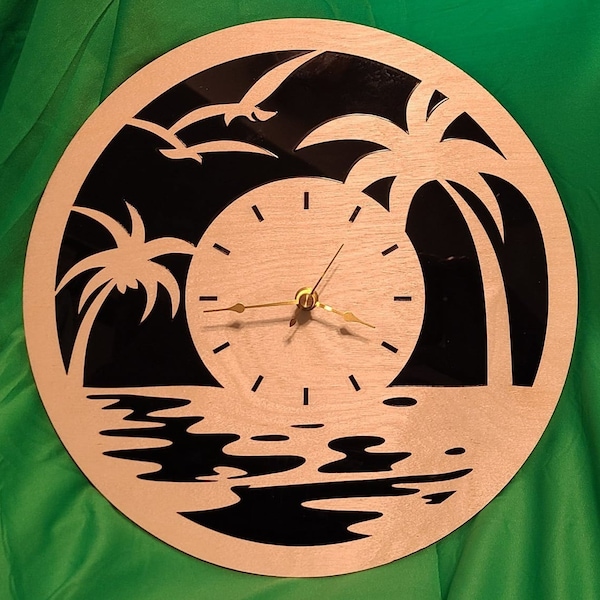 Beach Clock Cut Files, Clock Svg, Summer Clock Laser Cut, Palm Tree ...