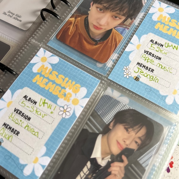 DIGITAL DOWNLOAD | Photocard Binder Placeholders | Kpop Binder Filler ...