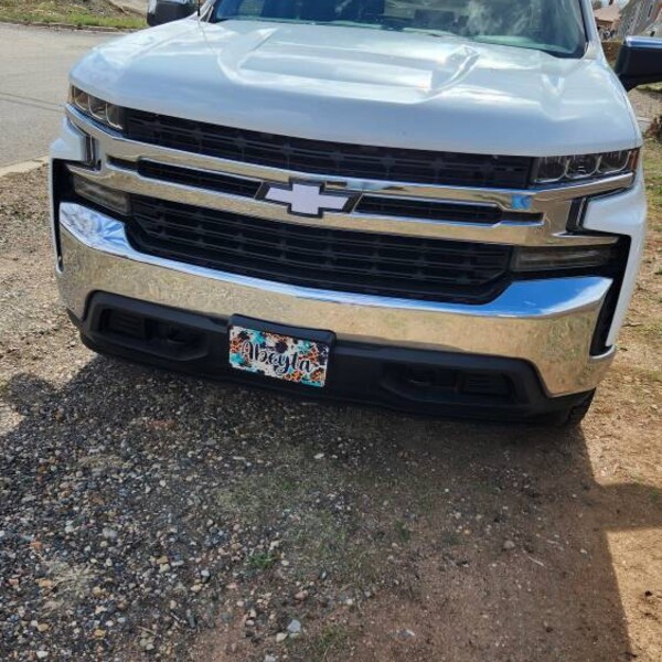 Turquoise Cow With Leopard Name License Plate - Personalized Car Tag ...