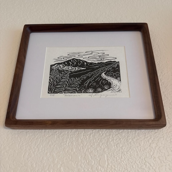 Lokelani Rose Linocut Print, Official Island Flower of Maui, Original ...