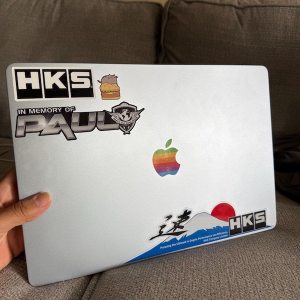 Rainbow Apple MacBook Decal Retro Apple Logo MacBook Sticker GLOWING ...