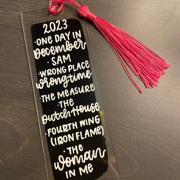 Name Bookmark Customized Acrylic - Etsy