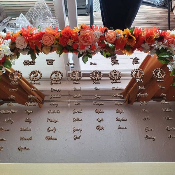 Wedding Table Place Names for Guests - Wooden Cut Outs MDF ...