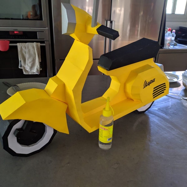 3D Scooter Papercraft Template: Lowpoly DIY Decor (PDF) - Etsy
