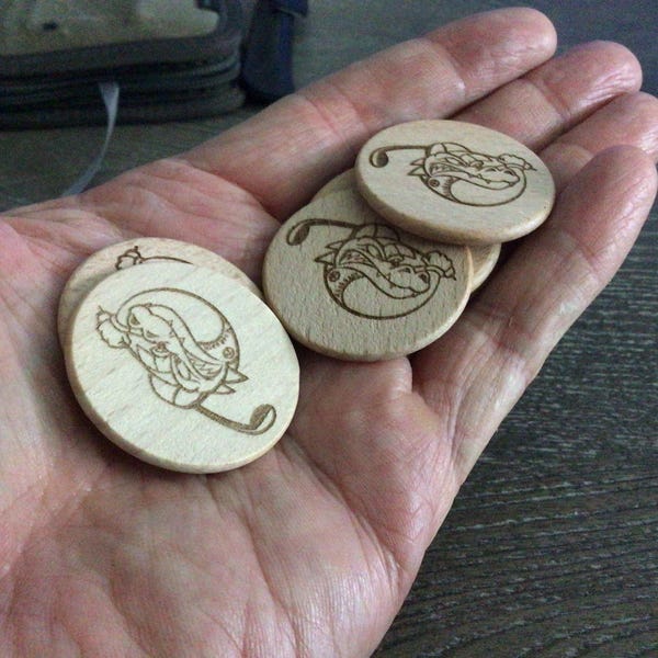 Personalized 1.5" Wood Tokens | 1 or 2-sided | Engraved With Your Own ...