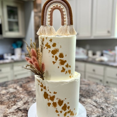 Vintage Blue Mini Rainbow Individual Macrame Rainbow Wood Bead Boho ...