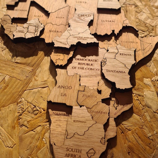 Map of the World 3D, Laser Cut File, SVG, EPS, DXF, Cdr, Pdf ...