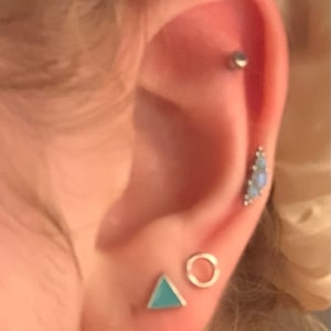 Tiny Emerald Green CZ Barbell Earrings in Sterling Silver 3mm - Etsy UK