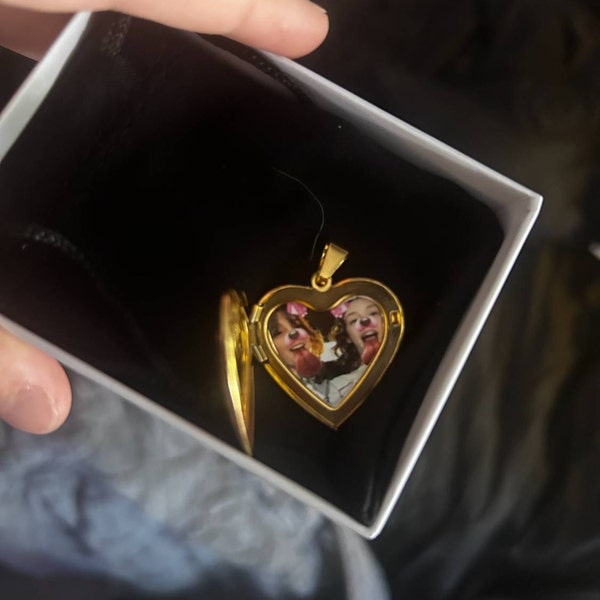 Printed Love Heart Locket Photo Print Mini Heart Photo Printed for ...