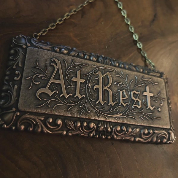 Victorian Coffin Plaque Ornament, Handmade, Cold Cast Bronze, Gothic ...